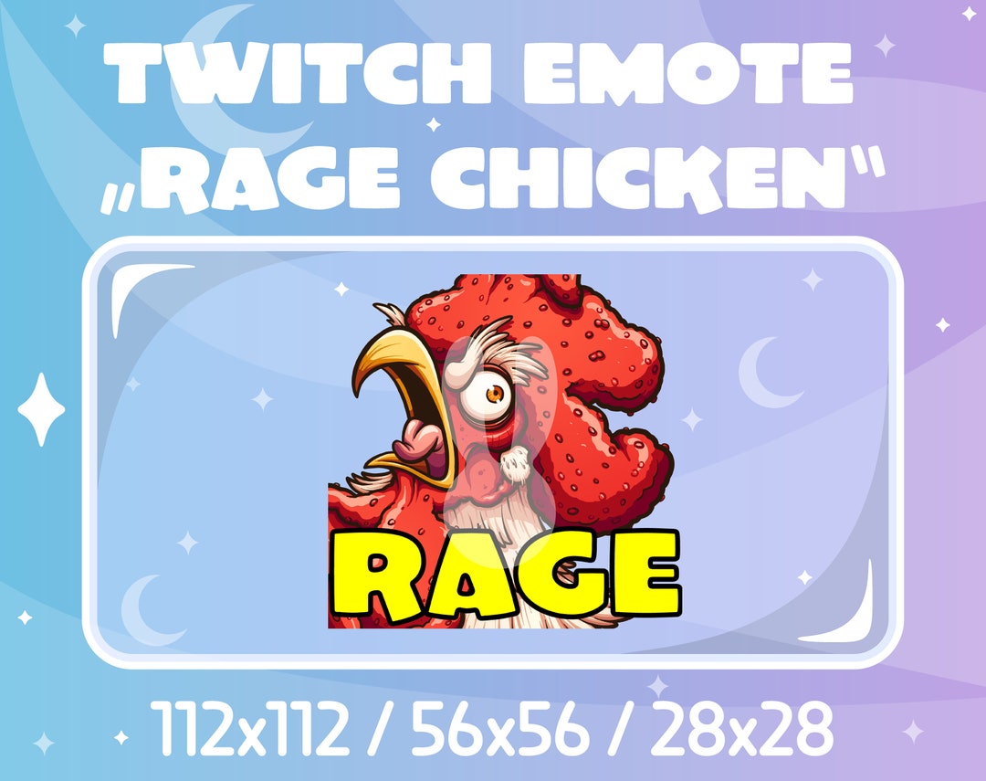 Twitch Emote - Rage Chicken - Etsy