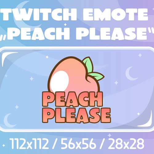 6 Cute Peach Themed Twitch Stream Emote Set - Etsy