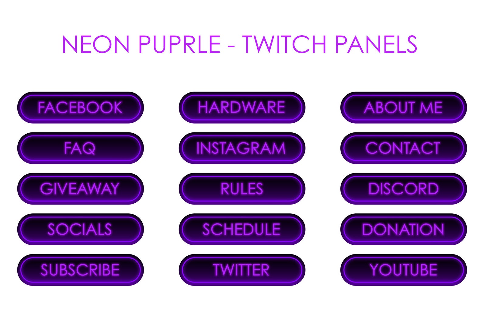Twitch Panels - Neon Purple - Etsy