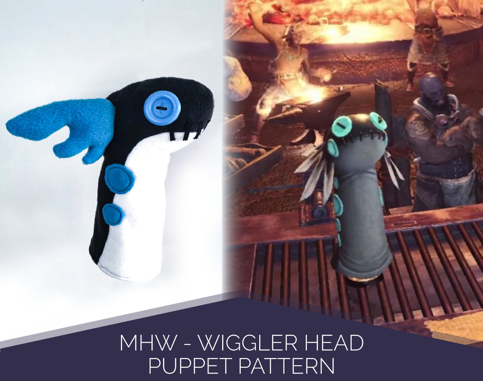 Monster Hunter World Wiggler Head Puppet Pattern - Etsy