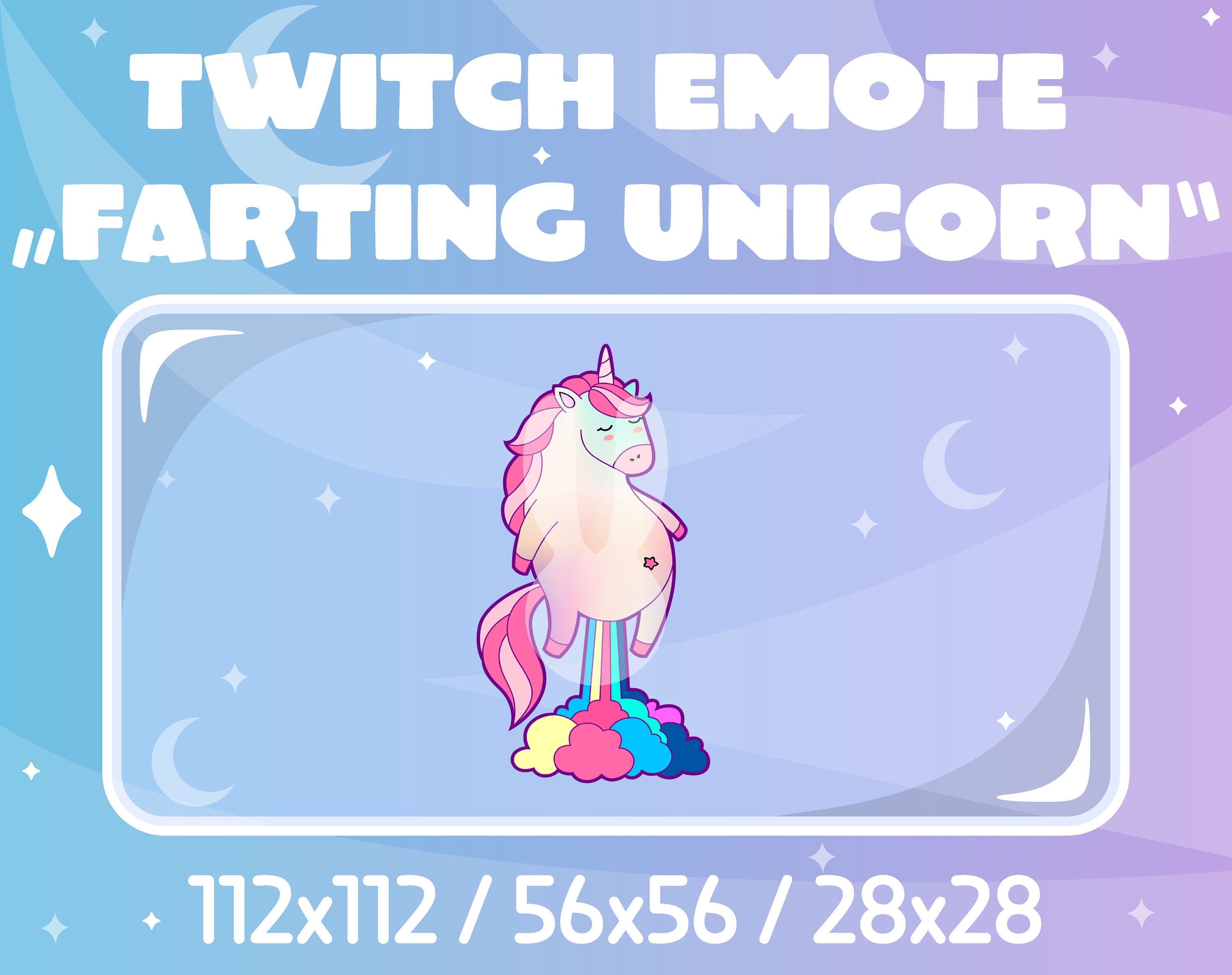 Twitch Emote - Farting Unicorn - Etsy