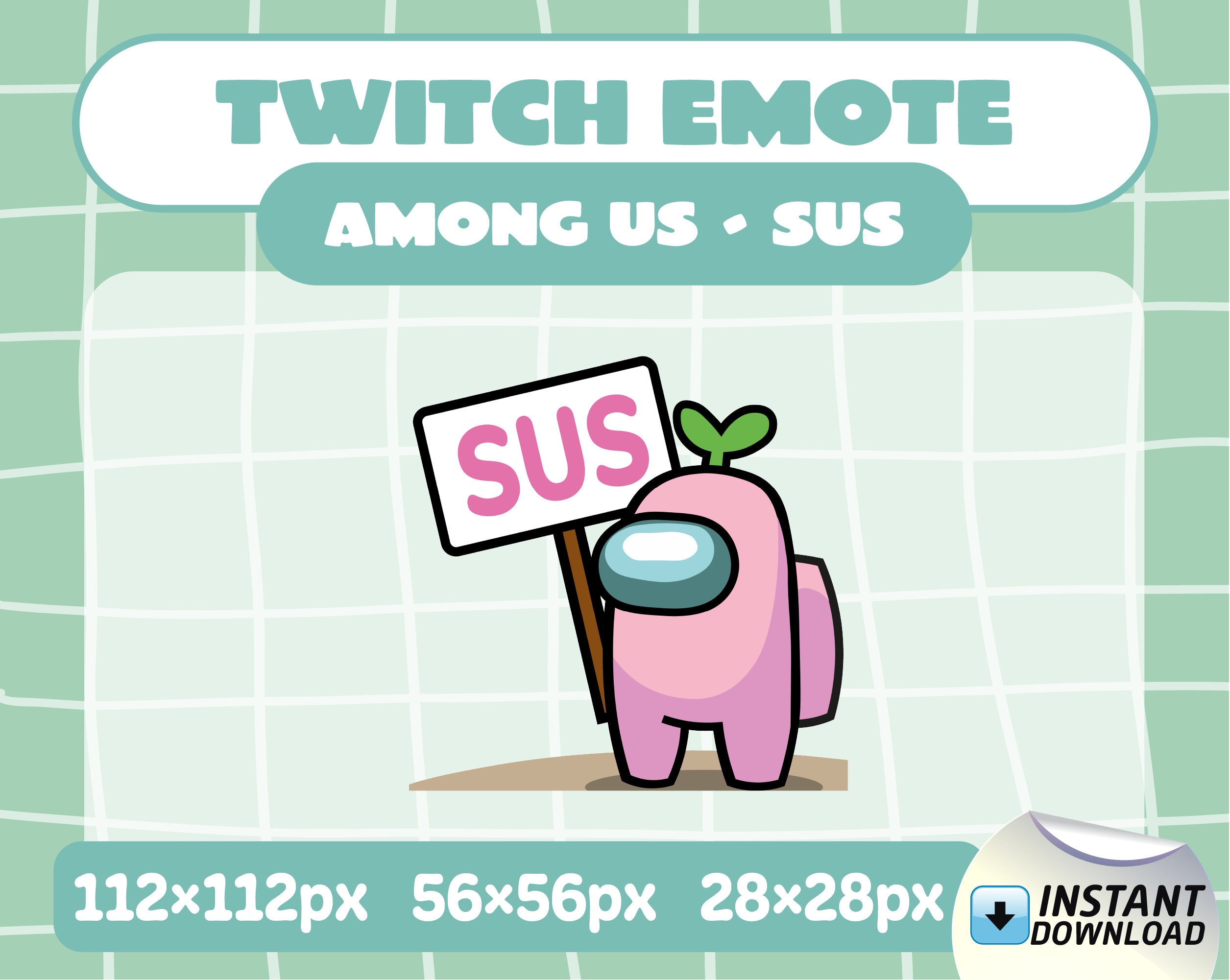 Twitch Emote / Discord Emote - Among Us Inspired - Sus Kawaii Pink - Etsy