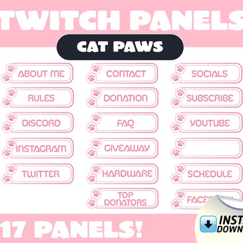 Cute Cat Paws Twitch Panels / Kawaii / Streamer / Pastel / Cat - Etsy