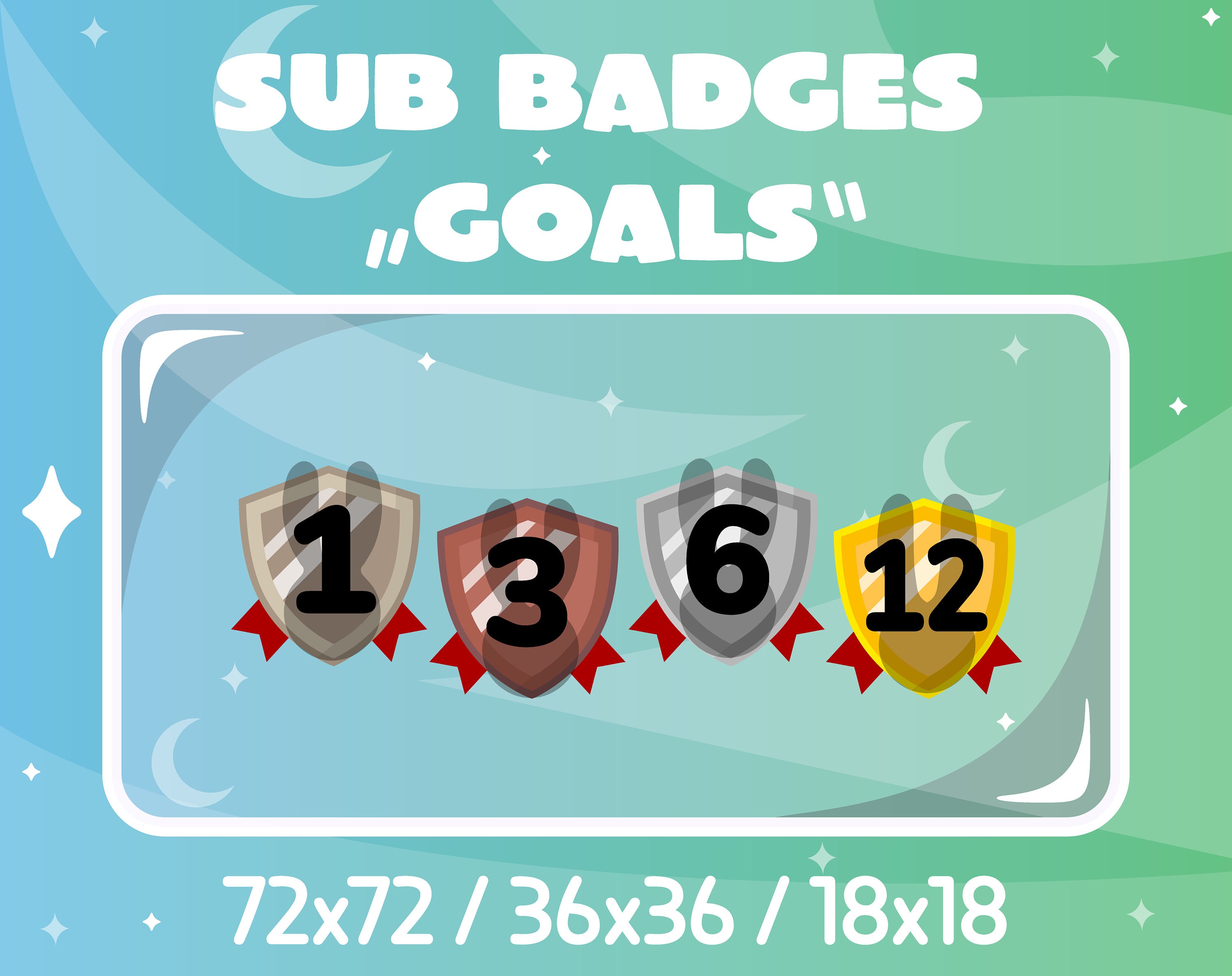 Twitch Sub Badges - Goals - Etsy