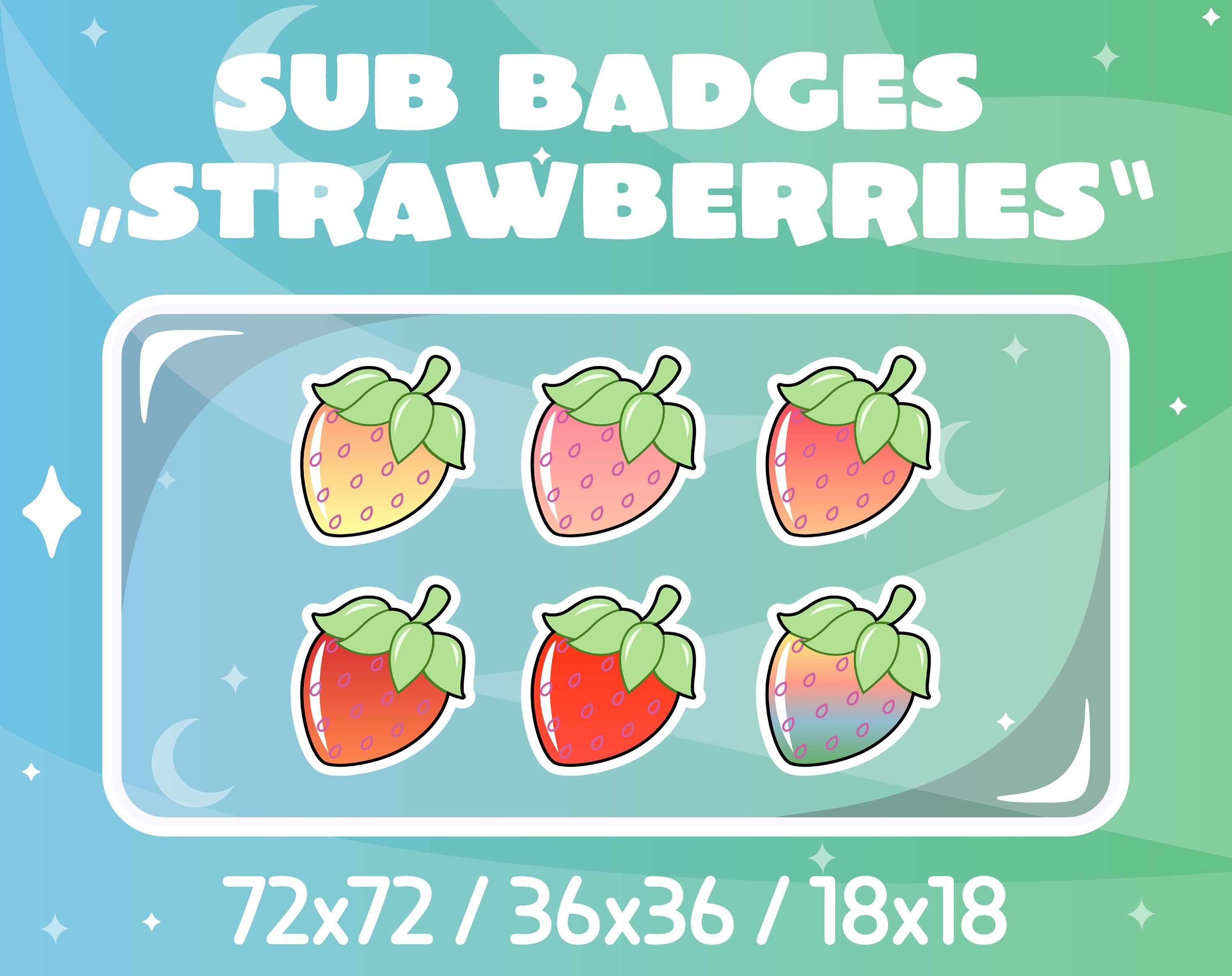 Sub Badges - Strawberries - Etsy