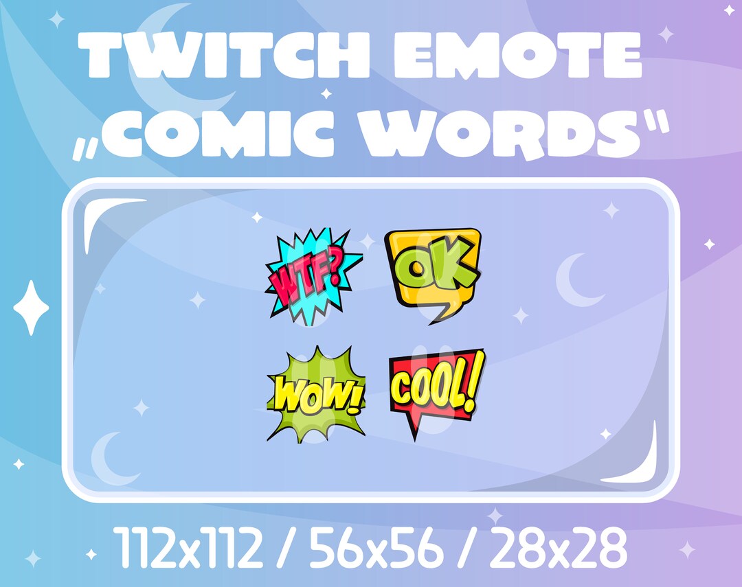 Twitch Emotes - Comic Words - Etsy
