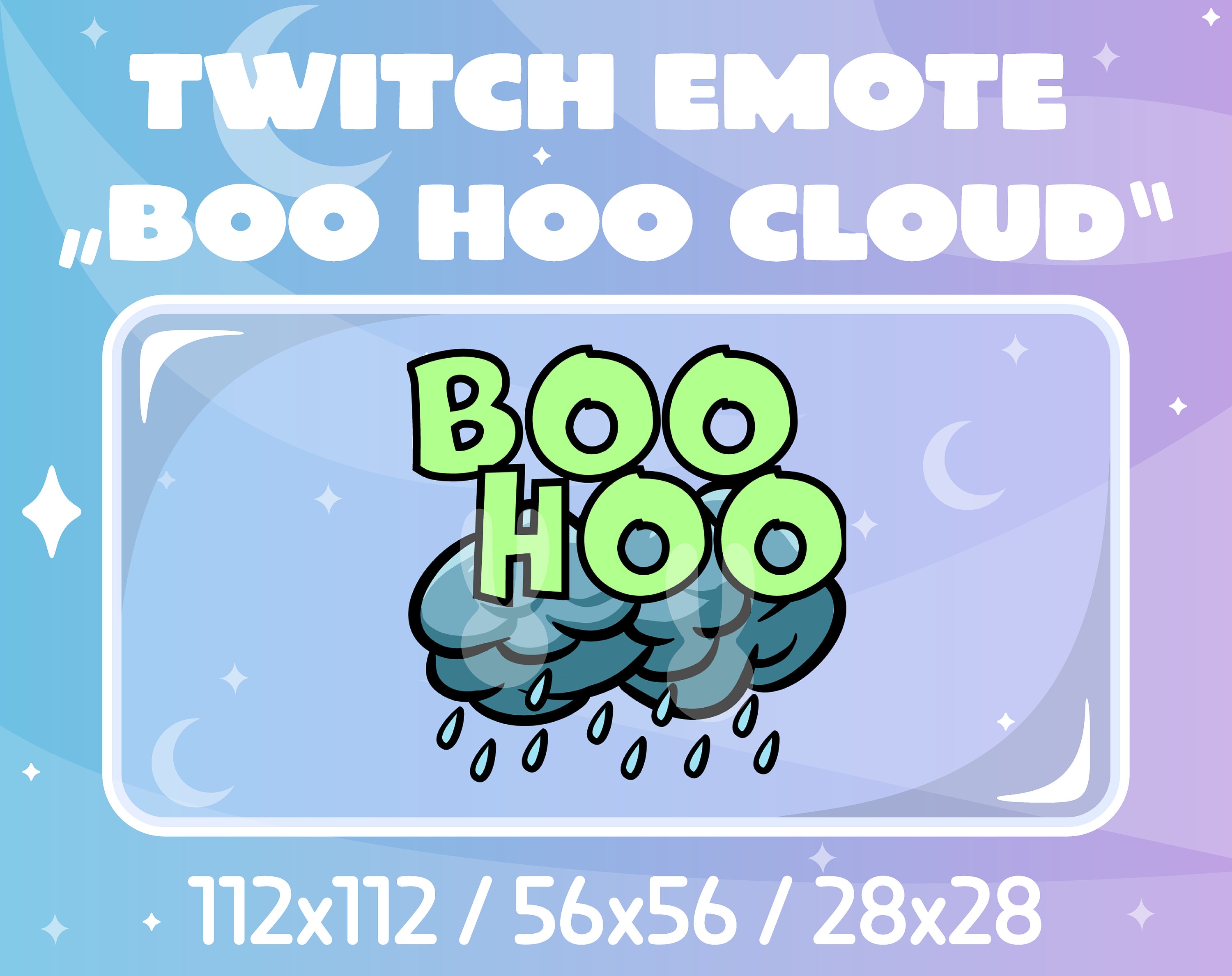 Twitch Emote - Boo Hoo Cloud - Etsy