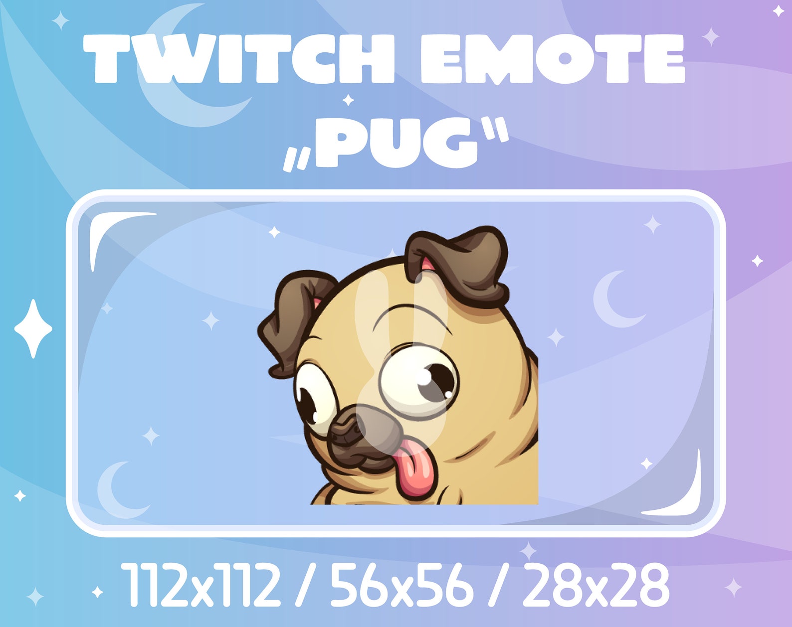 Twitch Emote - Mops - Etsy.de