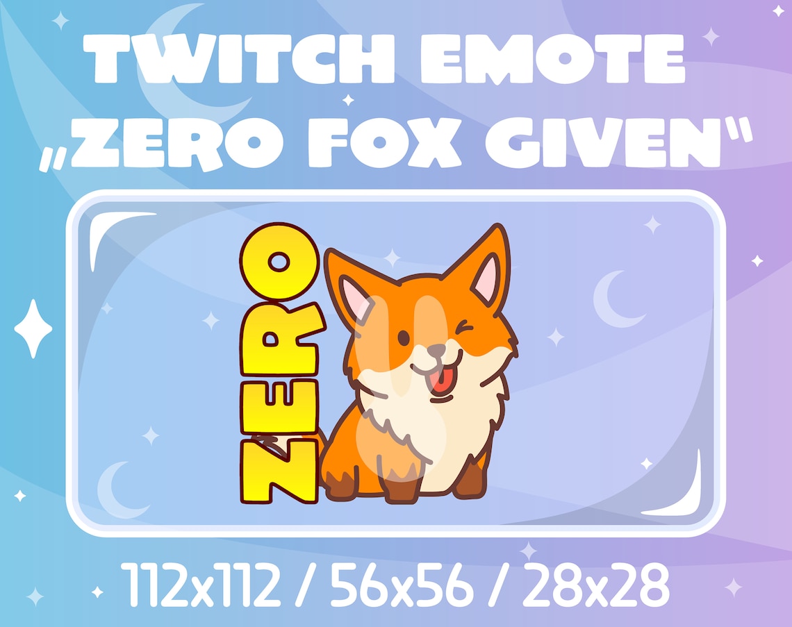 Twitch Emote Zero Fox Given - Etsy