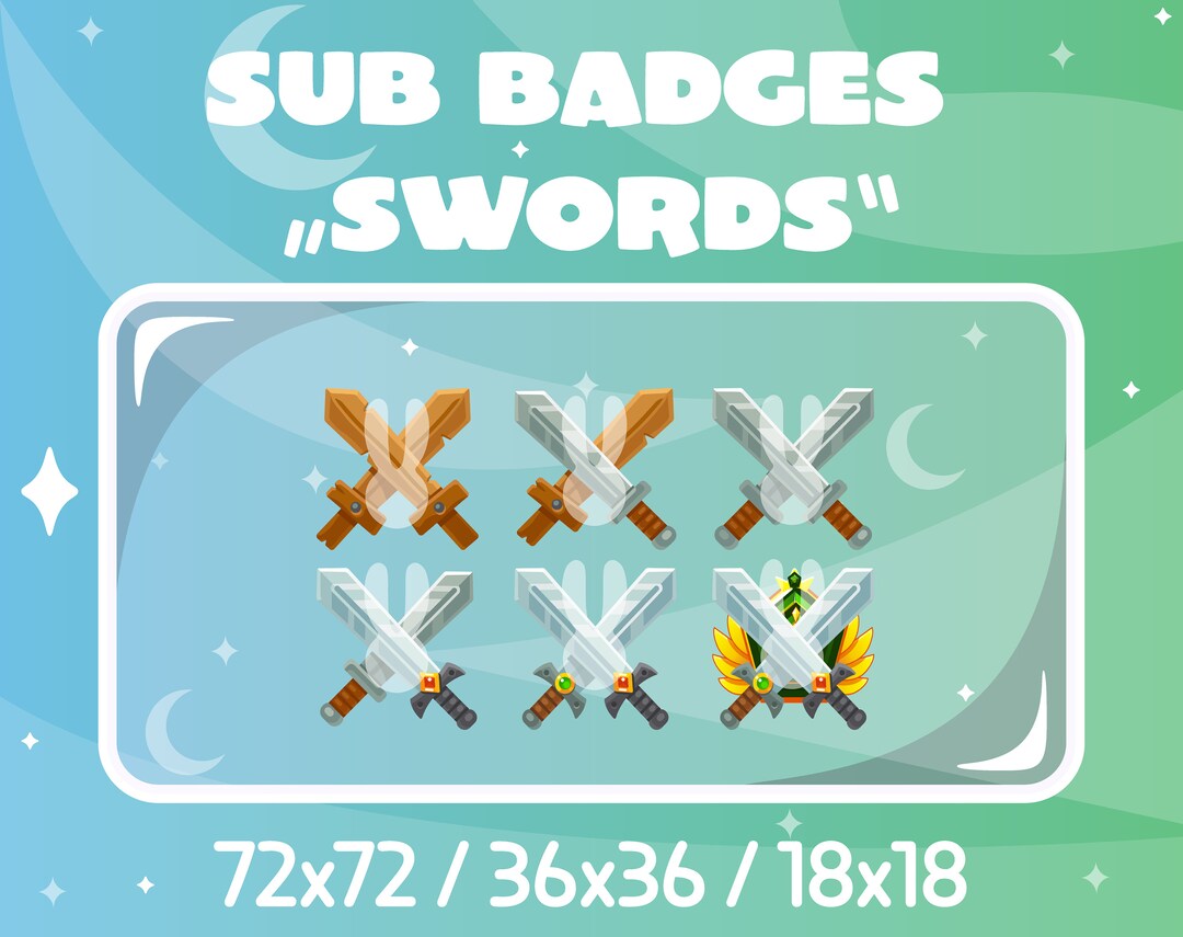 Twitch Sub Badges - Swords - Etsy