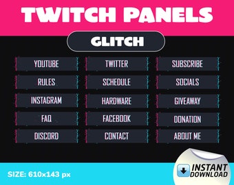 Animated Glitch Streaming Banners | Twitch & Kick Banners and Panels ...