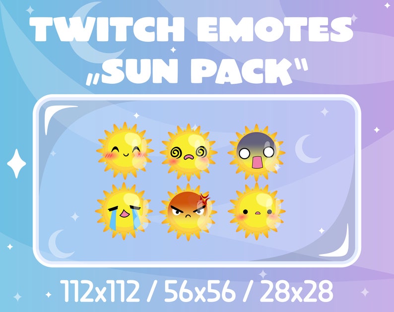 Twitch Emotes - Sun Pack - Etsy