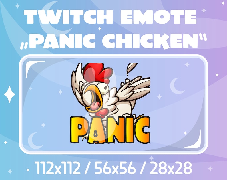 Twitch Emote - Panic Chicken - Etsy