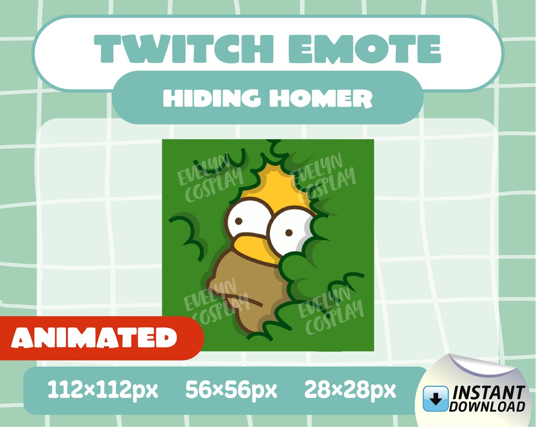 Twitch Emote - Hiding Homer Simpson - [animated] - Etsy