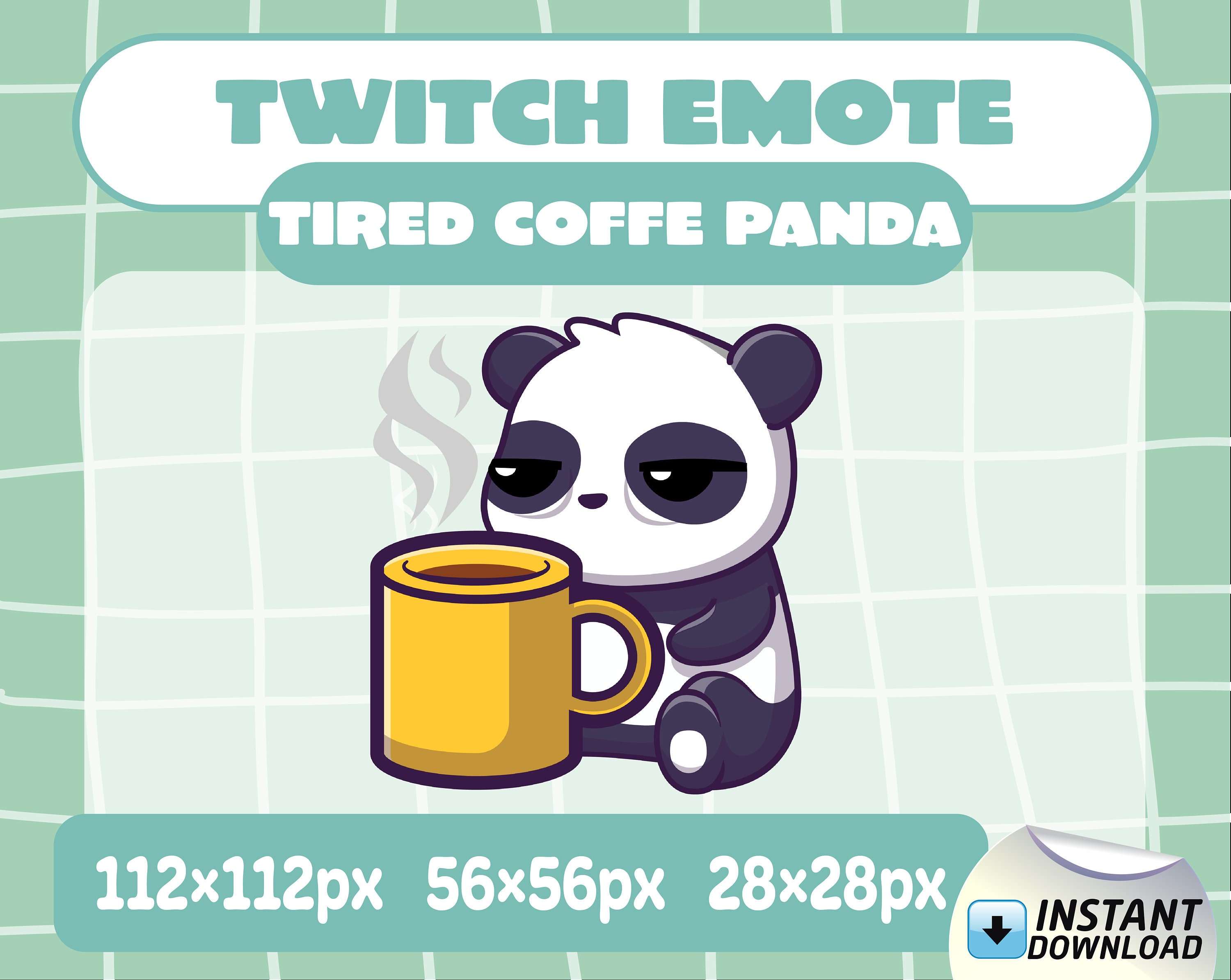 Twitch Emote - Tired Coffee Panda - Etsy