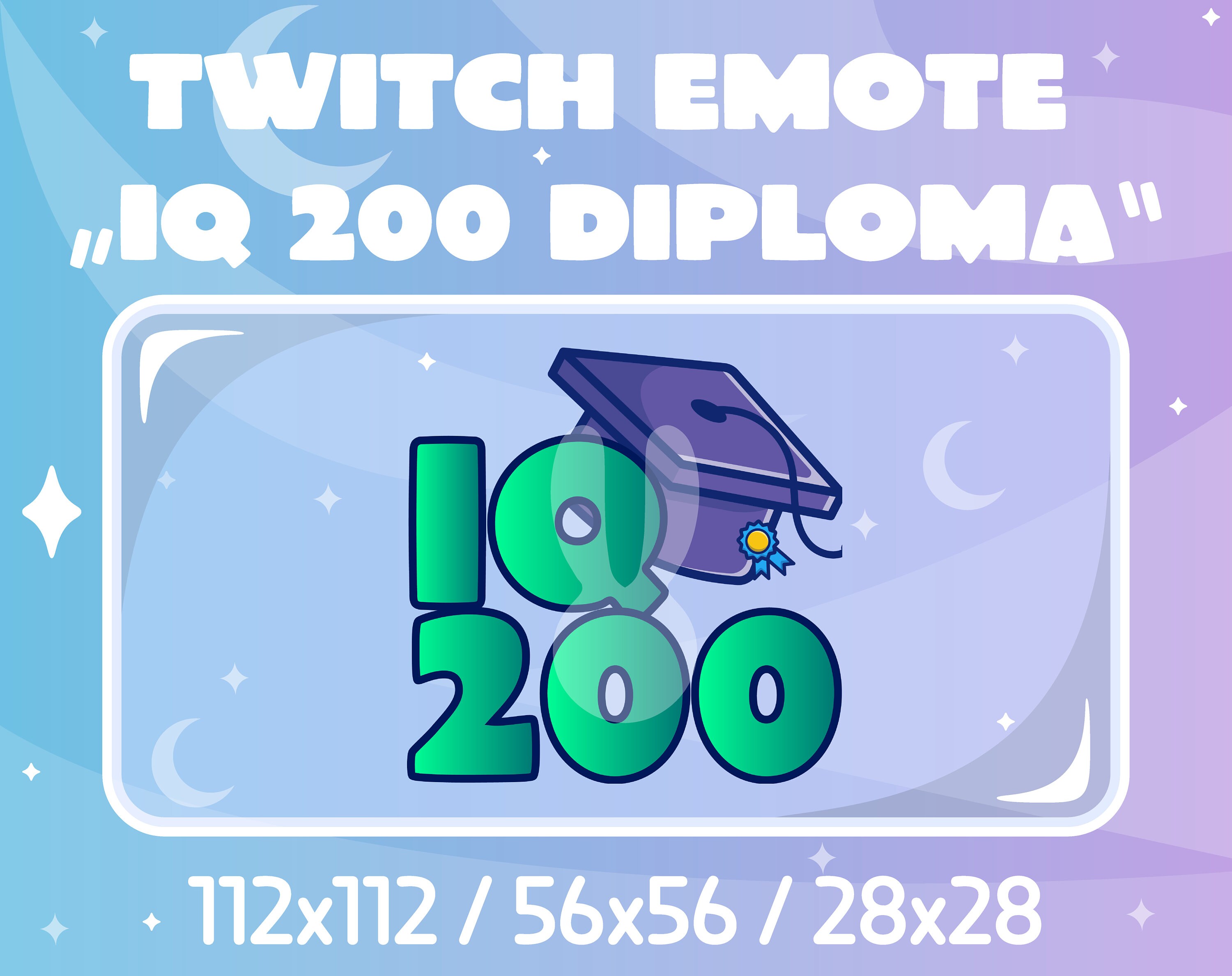 Twitch Emote - IQ 200 Diploma - Etsy
