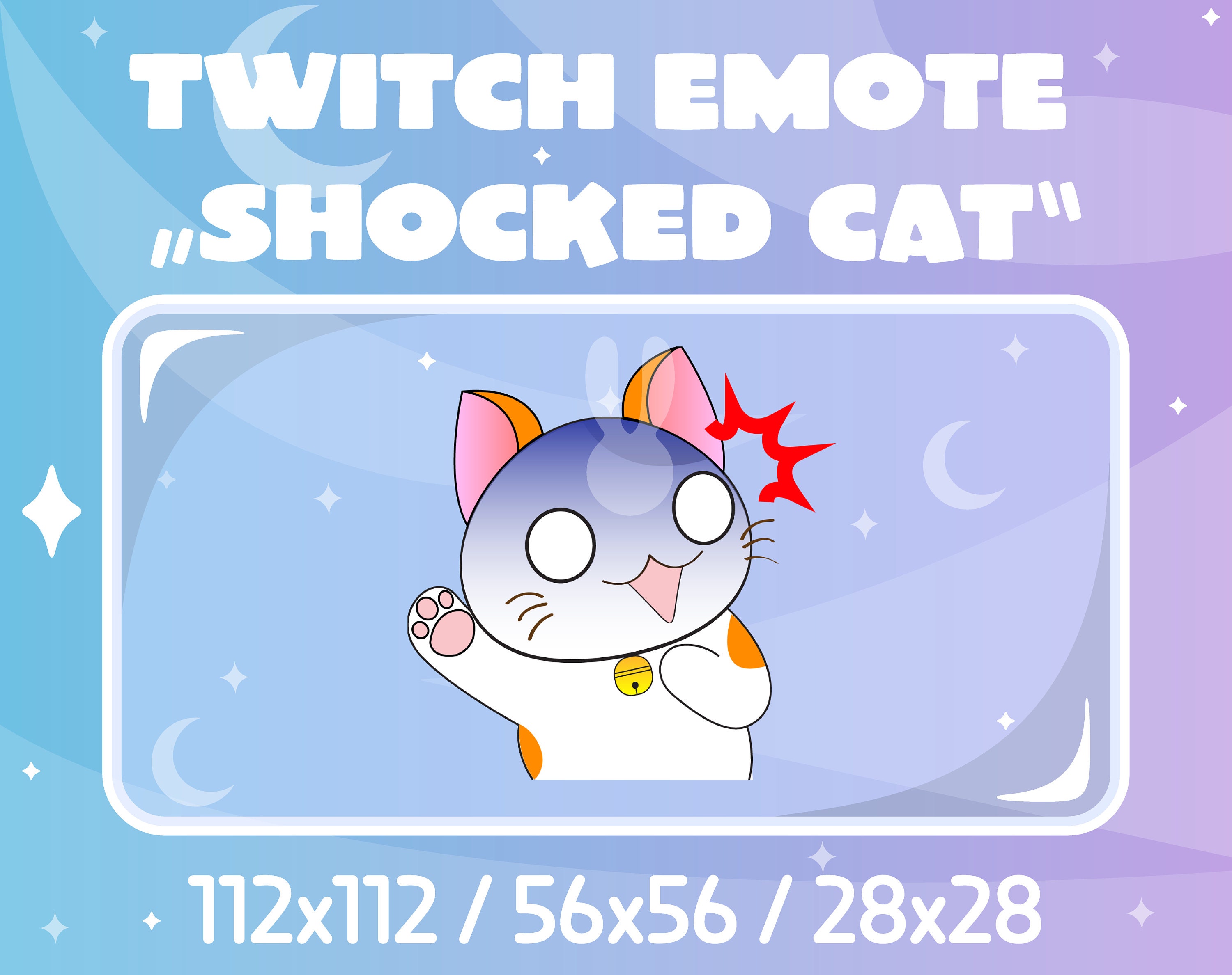 Twitch Emote - Shocked Cat - Etsy