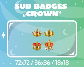 Crown Twitch Badges Sub or Bit Badges - Etsy