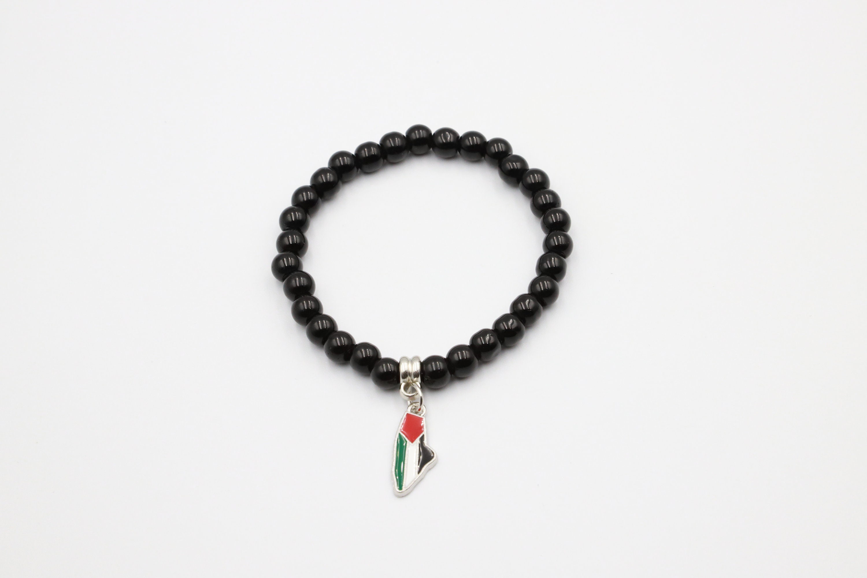 Palestine Bracelet Palestinian Men Bracelet Black Beaded - Etsy