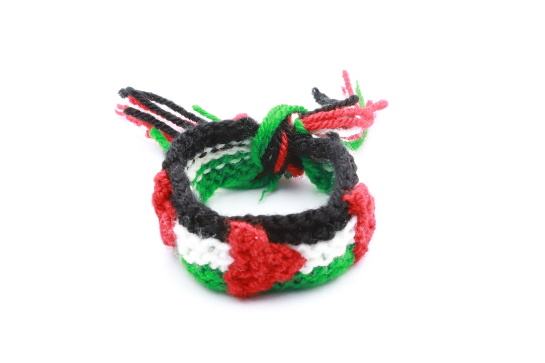 Palestine Bracelet , Bracelet Flag , Palestine Design , Soft Wool ...