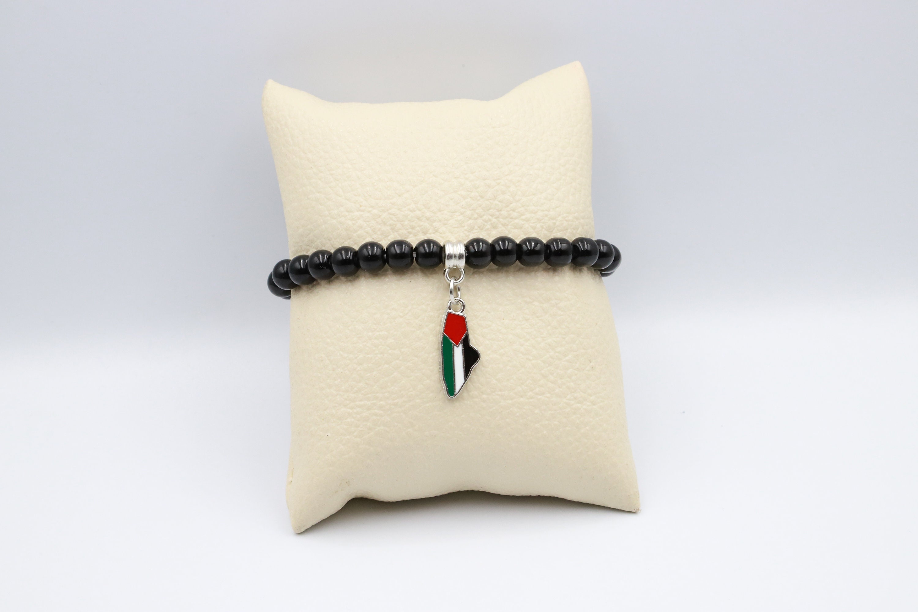 Palestine Bracelet Palestinian Men Bracelet Black Beaded - Etsy