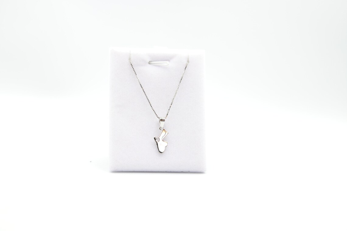 Jordan Pendant Jordan Necklace 925 Sterling Silver Map - Etsy