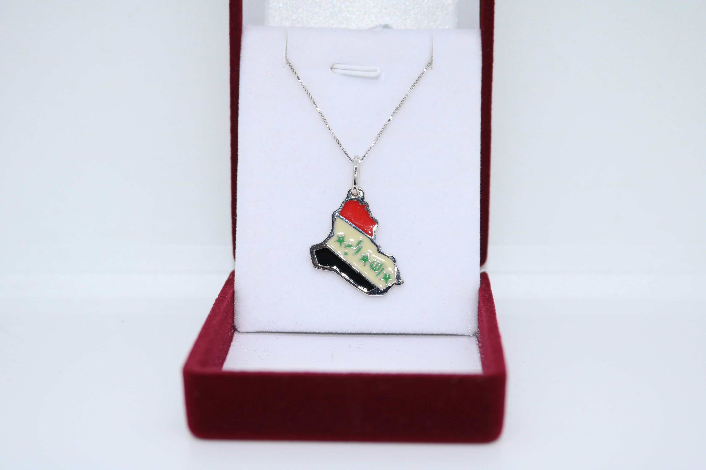 Iraq Necklace Old Iraq Flag Iraq Design Iraq map Iraq | Etsy