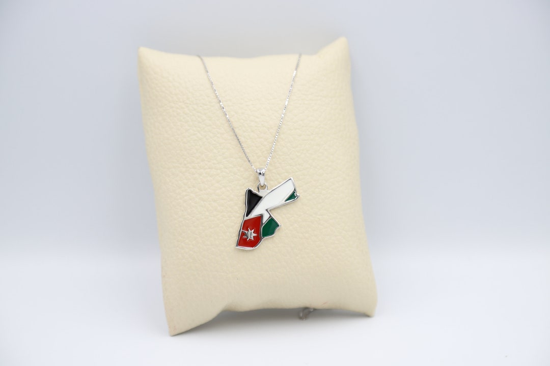 Jordan Necklace , Jordan Pendant , 925 Sterling Silver , Map Pendant ...