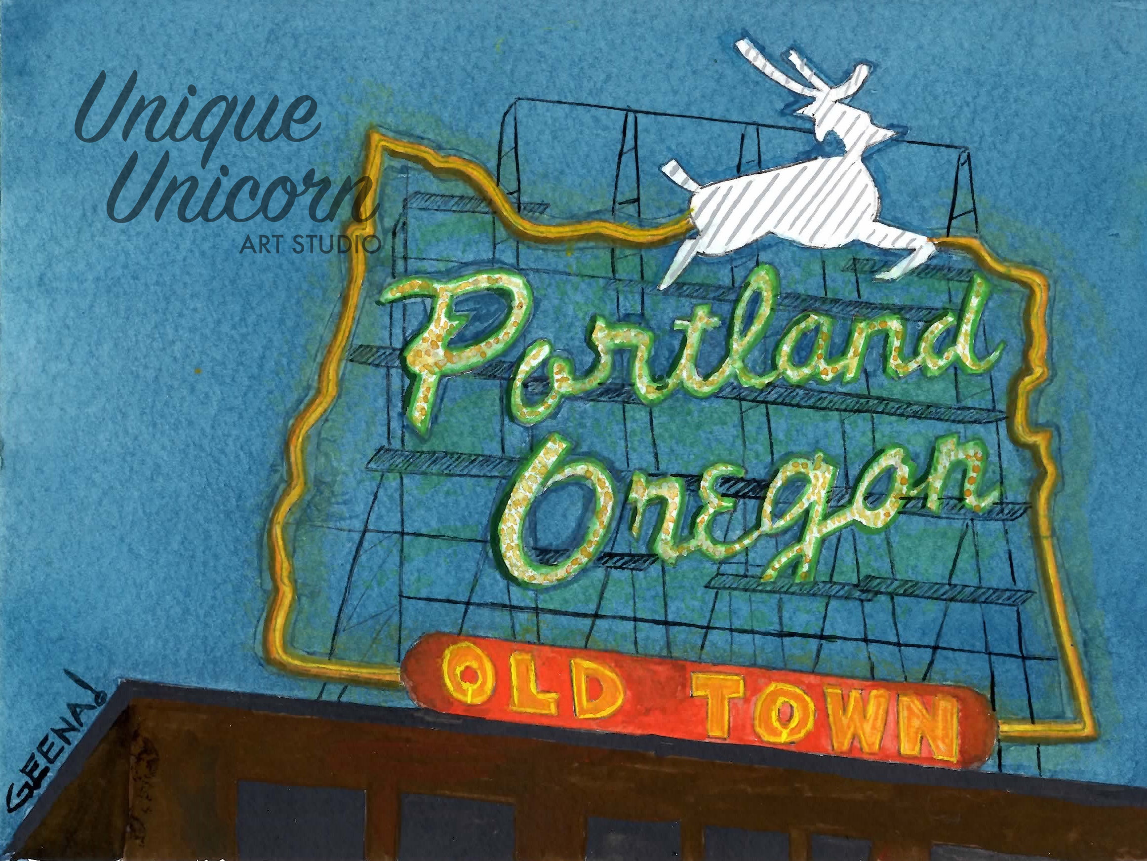 Portland Sign Old Town - Framed - Etsy
