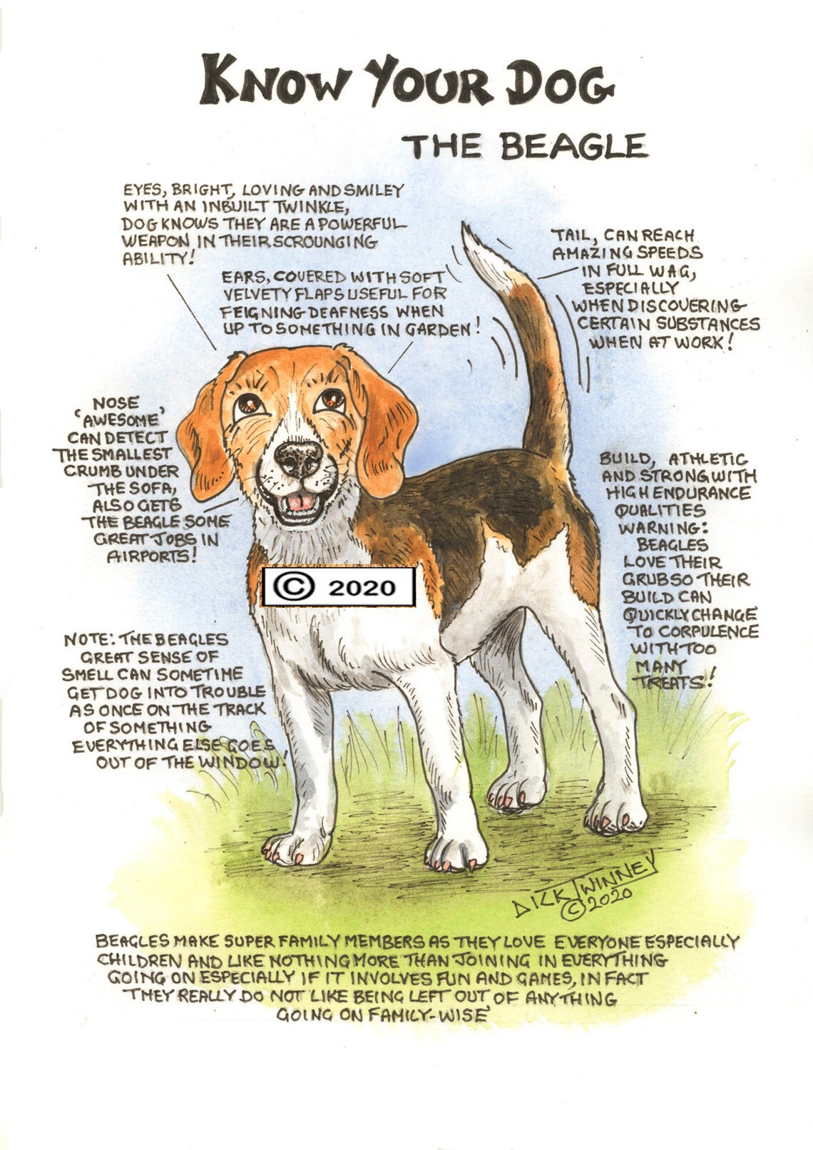 Dog Lovers ~ 'know Your Dog' ~ Canine Cartoon ~ Signed Fine Art Print ...