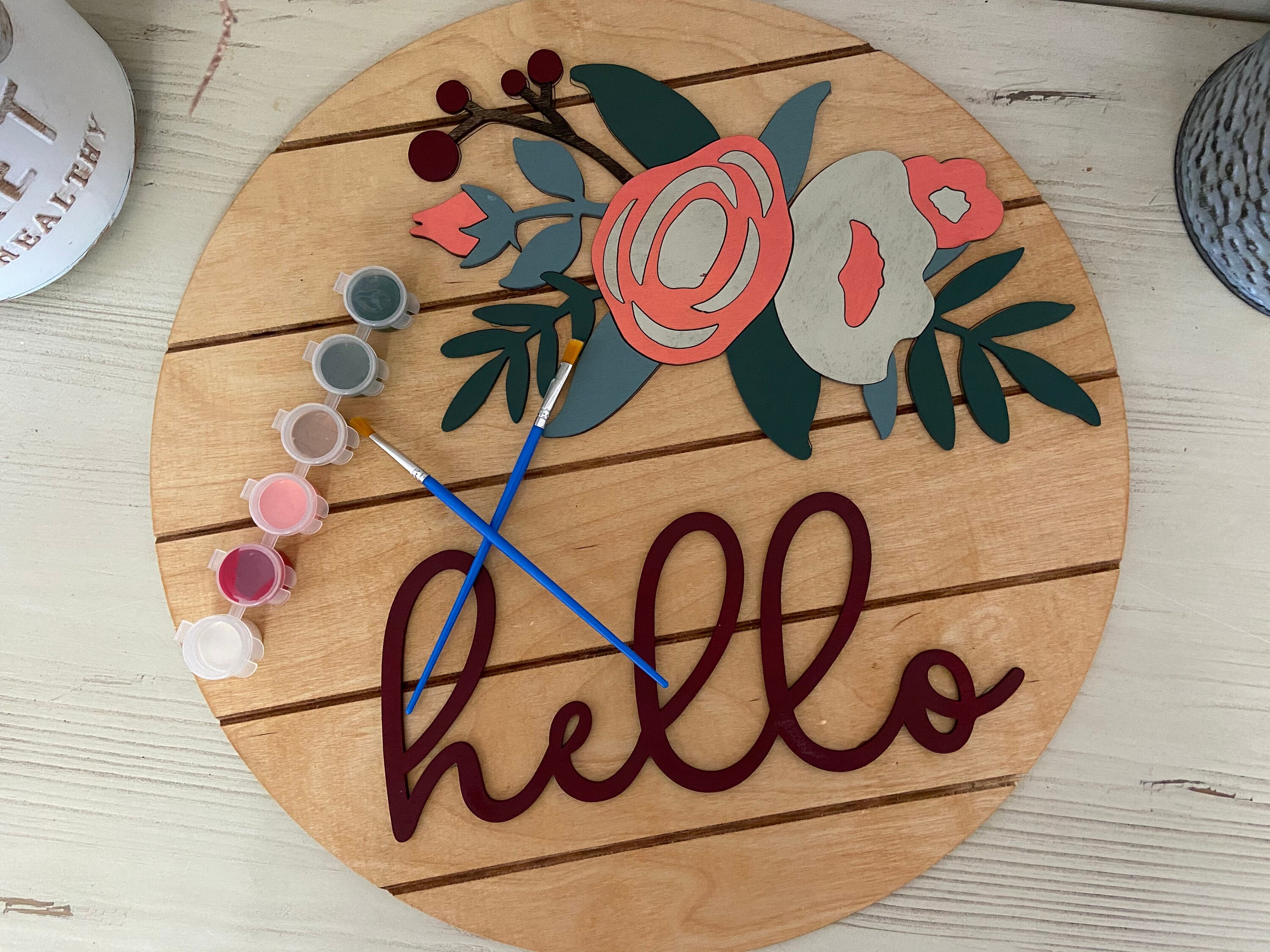 DIY Sign Kit Make and Take Sign Kit Floral Hello Sign | Etsy