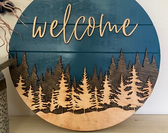 Wood Round Sign | Etsy