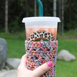 Crochet Iced Drink Cozy Pattern/crossed Stars Cozy Pattern/3 Yarn ...