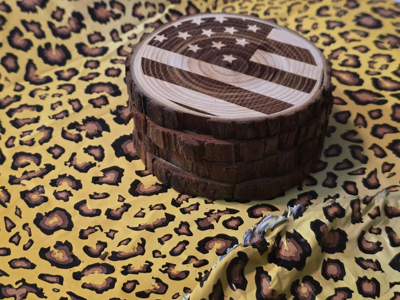 Old Fashioned Wood Flag Coasters Set of 4 - Etsy