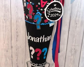 Drei Fragezeichen Schultüte, Zuckertüte 70cm Stoff, Name inklusive ...