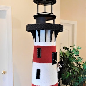 DIY Lighthouse Cat Tree Tower Playhouse *plans & Patterns* Cardboard ...