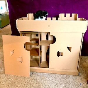 DIY Cat Castle Gothic Plans Cardboard Play House. Pattern Files ...