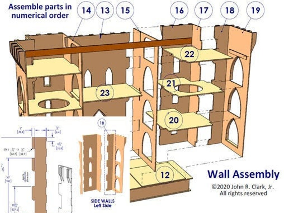 Diy Cat Castle Gothic Plans Cardboard Play House Pattern Etsy
