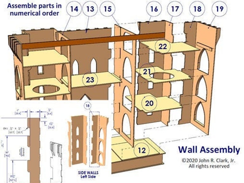 DIY Cat Castle Gothic Plans Cardboard Play House. Pattern Files ...