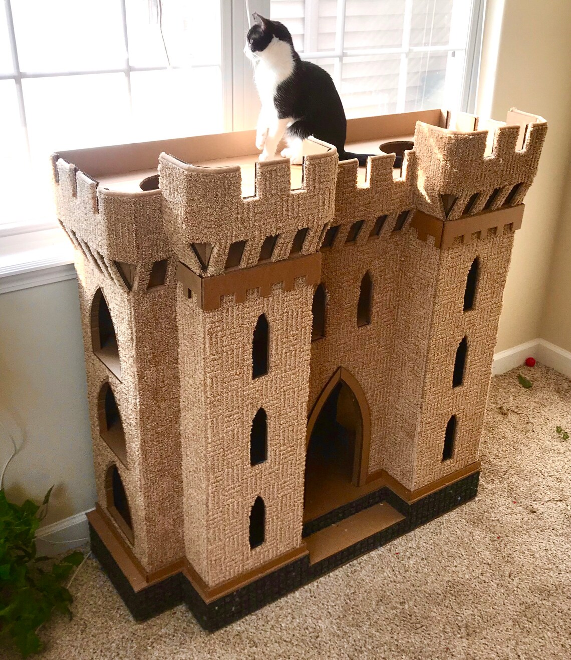 Diy Cat Castle Gothic Plans Cardboard Play House Pattern Etsy