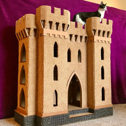 DIY Cat Castle Cardboard Play House plans & Patterns - Etsy