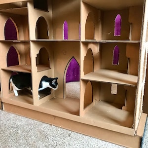 DIY Cat Castle Gothic Plans Cardboard Play House. Pattern Files ...