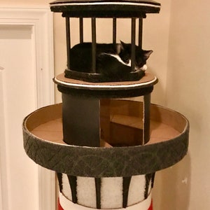 DIY Lighthouse Cat Tree Tower Playhouse *plans & Patterns* Cardboard ...