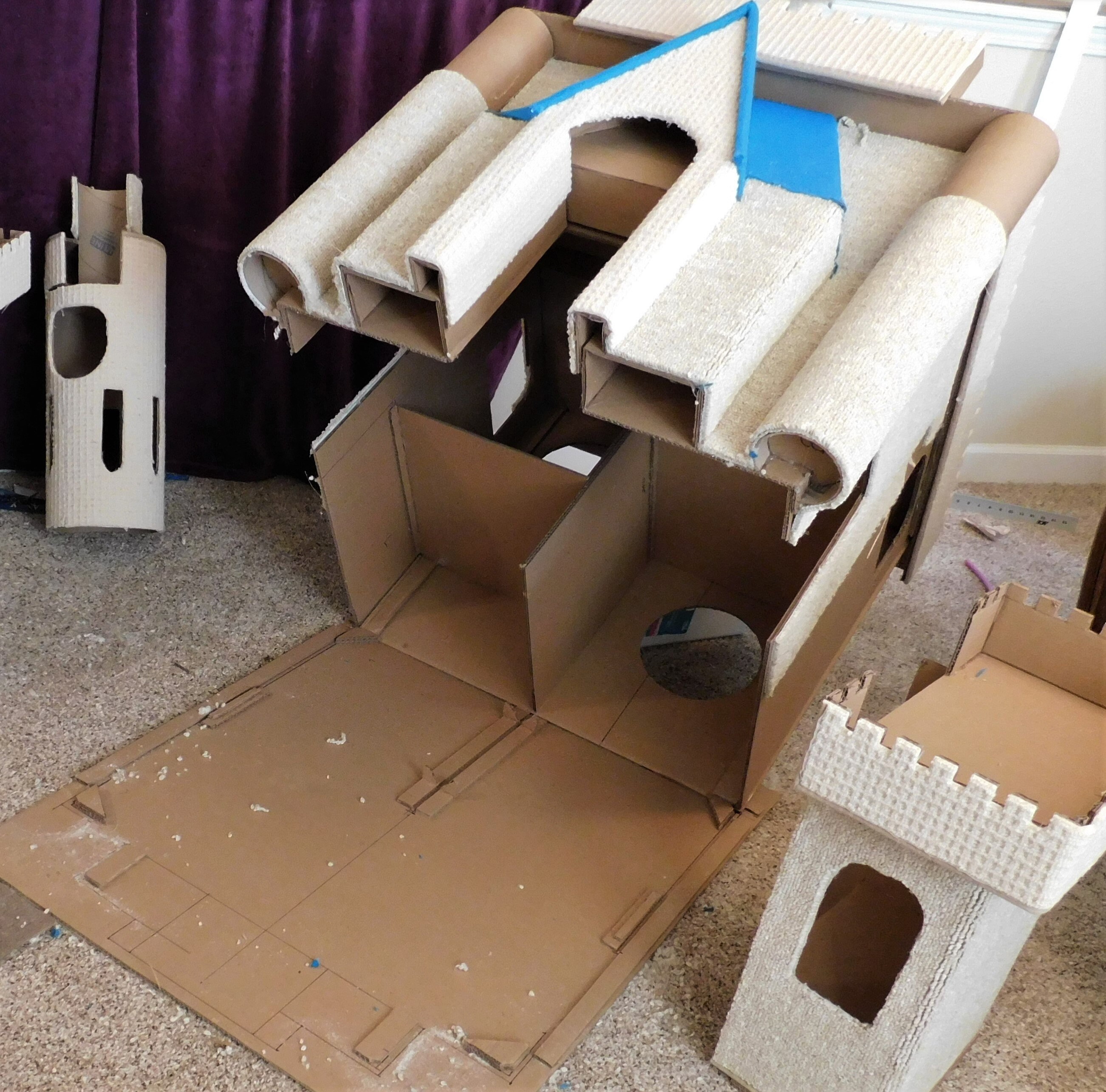 Diy Cat Castle Cardboard Play House Plans And Patterns Etsy