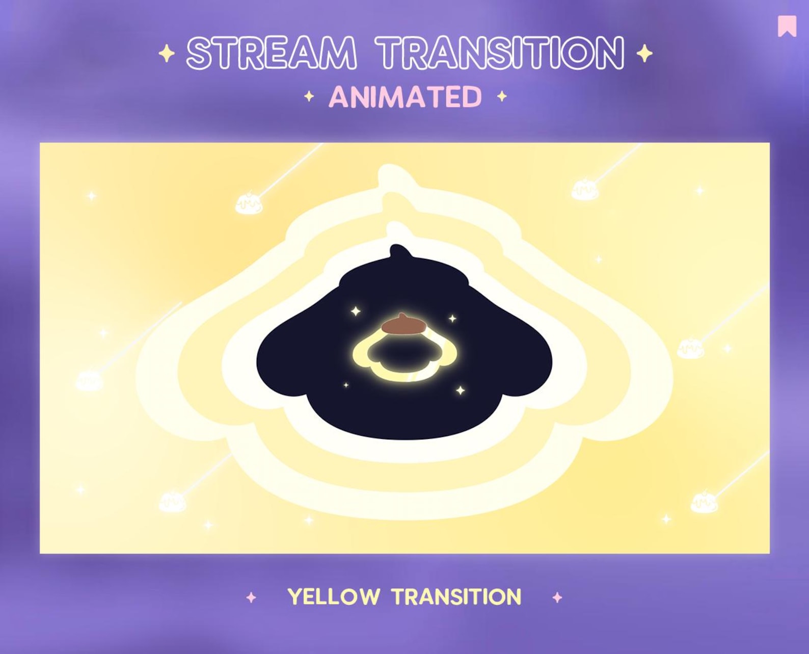 Twitch Animated Stinger Transition, Yellow Stinger, Pastel Stream Decor ...