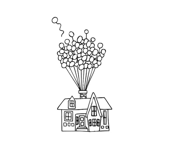 Up Flying House Balloons Vinyl Decal | Etsy