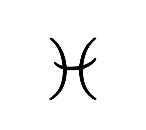 Pisces Symbol Vinyl Decal | Etsy