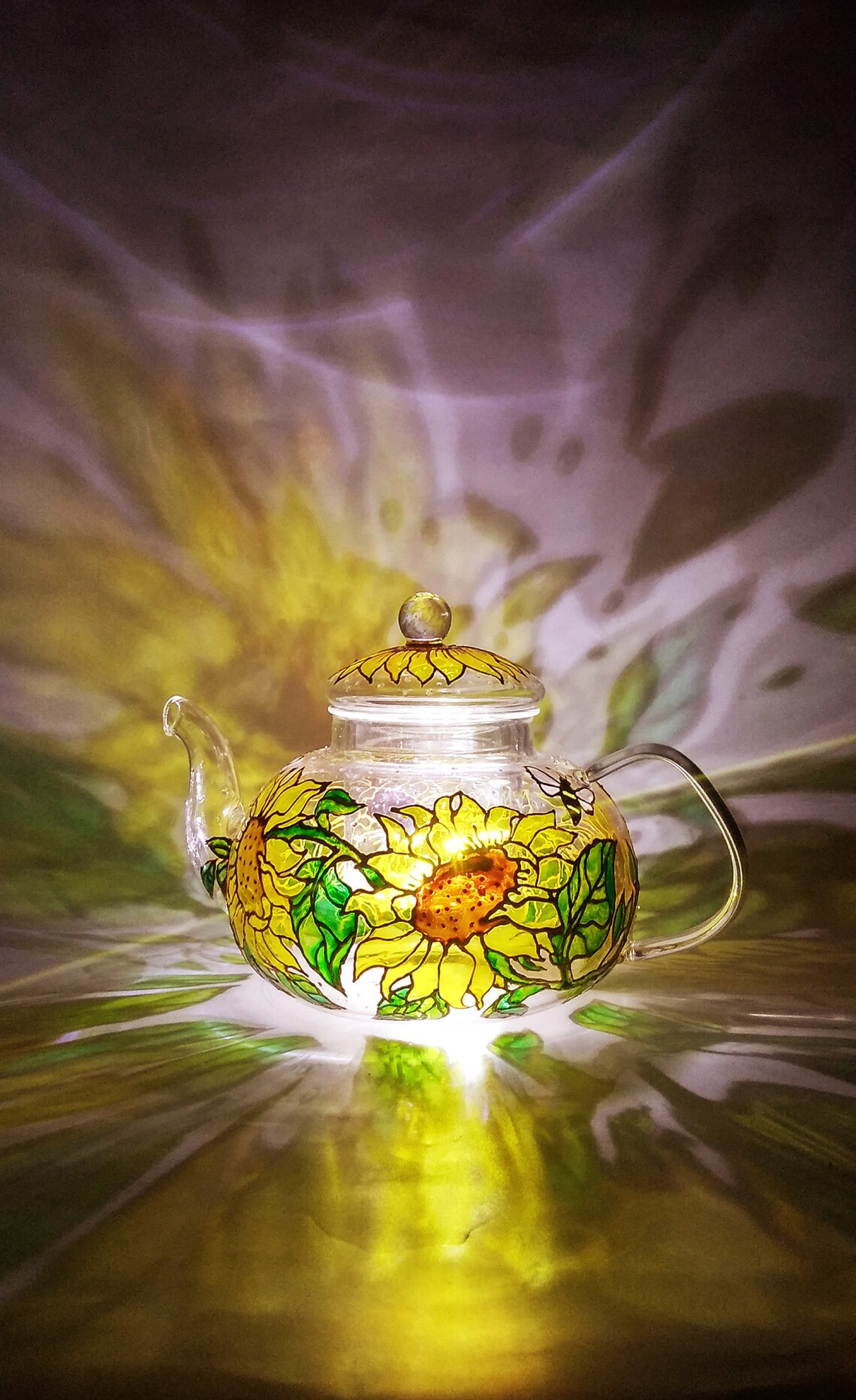 Sunflower tea set with teapot tea cup and saucer Personalized | Etsy