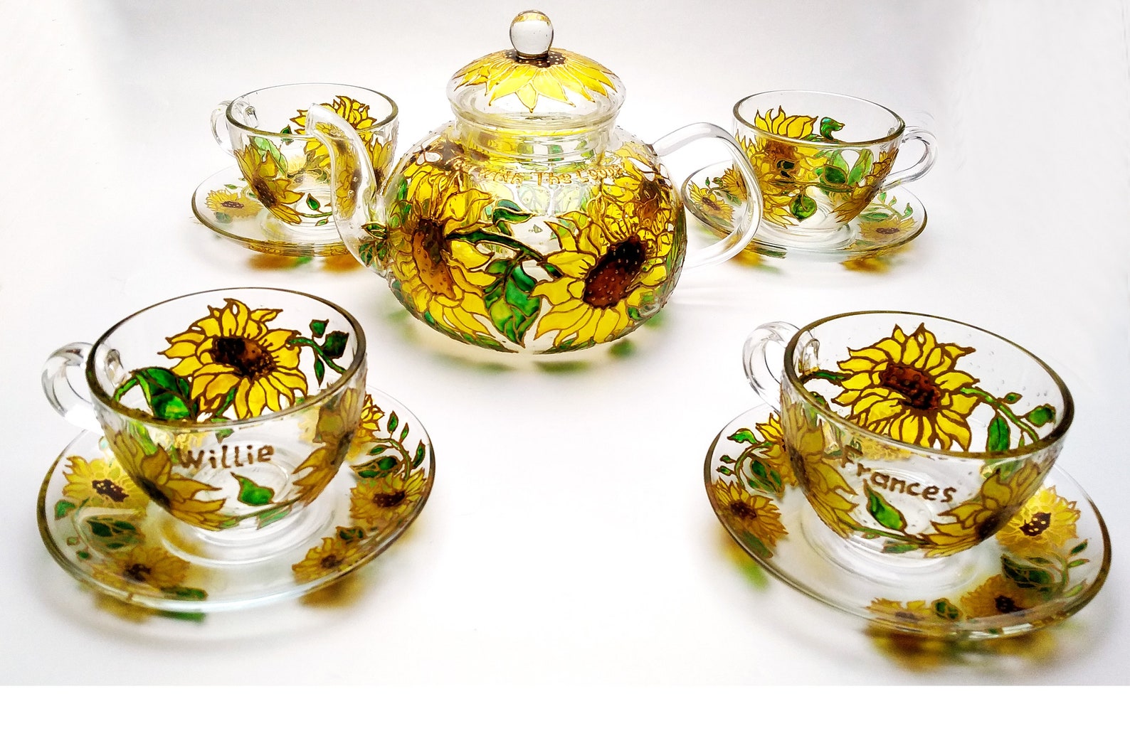 Sunflower tea cup and saucer tea set Mother's day gift | Etsy