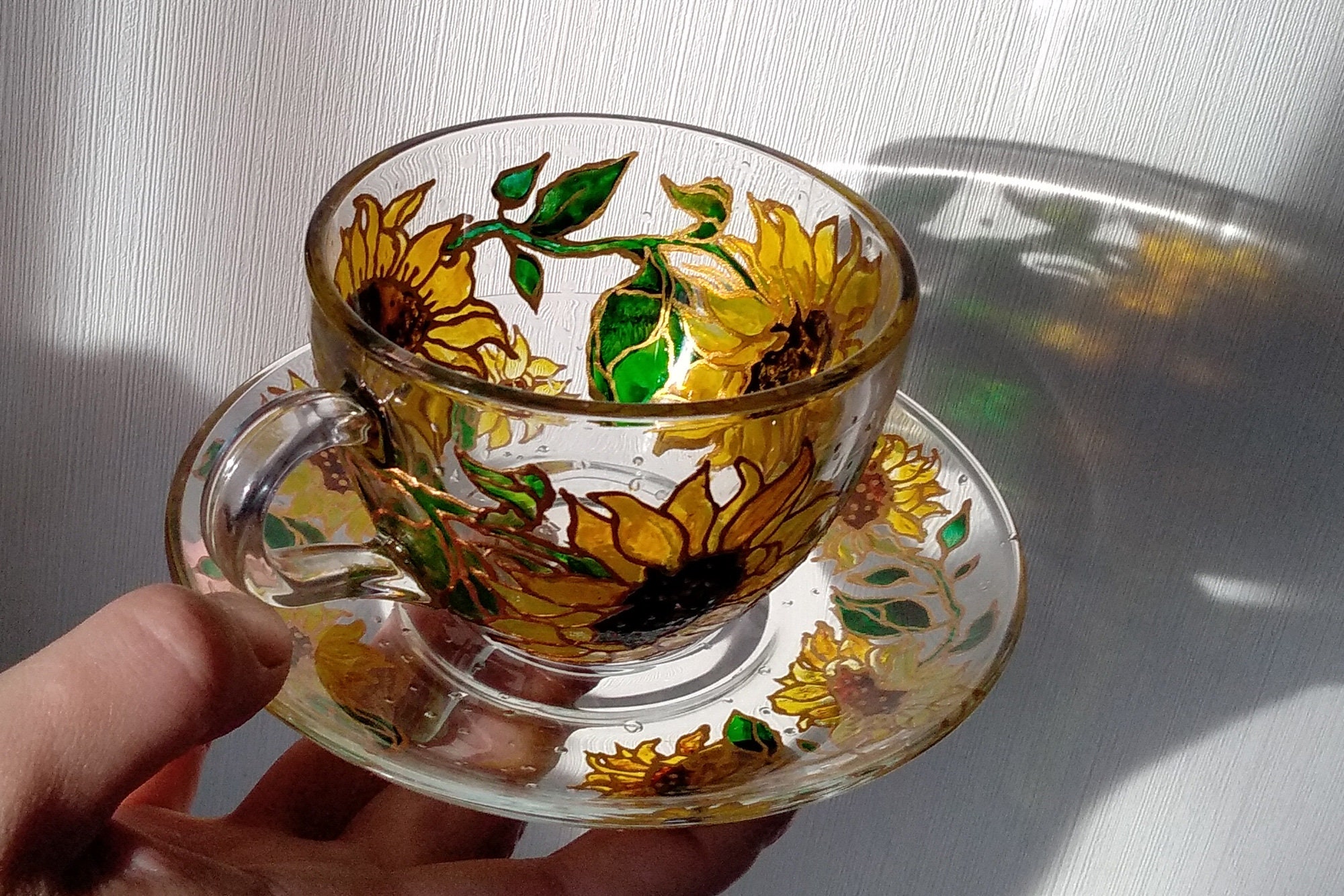 Sunflower tea cup and saucer tea set Mother's day gift | Etsy